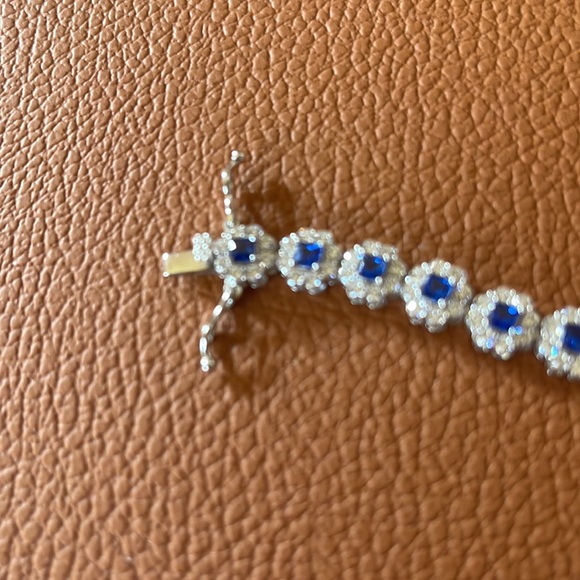 TOVA Diamonique | Jewelry | Tova Diamonique Simulated Sapphire Halo ...